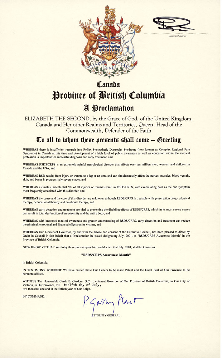 Proclamation, Order in Council No. 644, OIC Resume No. 16