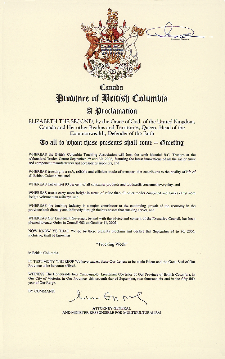 Proclamation, OIC Resume No. 22